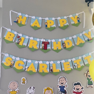 Charlie Brown Birthday Banner - Etsy