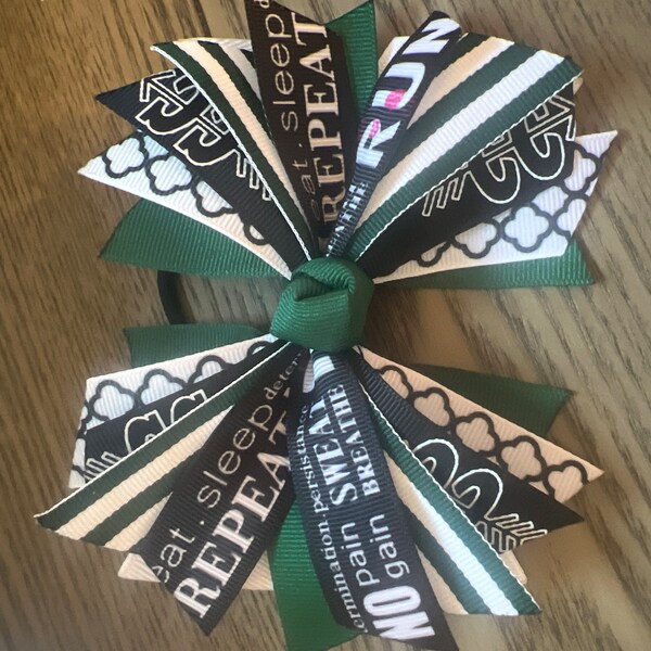 Running Hair Bow - Cross Country Bow - Track Hair Bow- Running Pony Bow ...