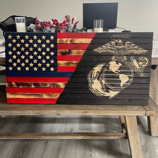 US Coast Guard Custom Wooden Flag - Etsy