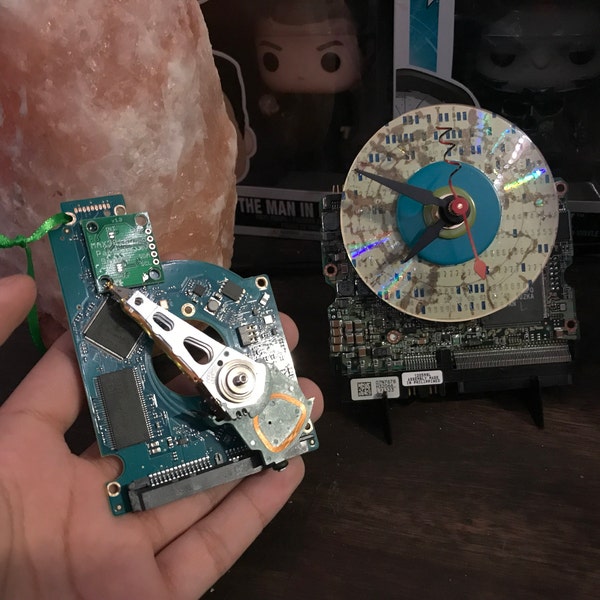 Vintage Punched Computer Punch Card on Mini CD on Circuit Board Clock ...