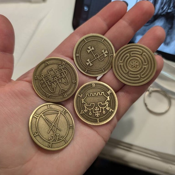 HECATE'S WHEEL COIN || Hecate's Wheel Coin || Pendant, Keychain, Pin ...