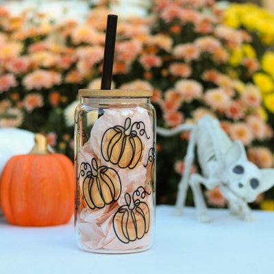 Pumpkins 16oz Glass Can Cut File Svg Dxf Png Files Digital - Etsy