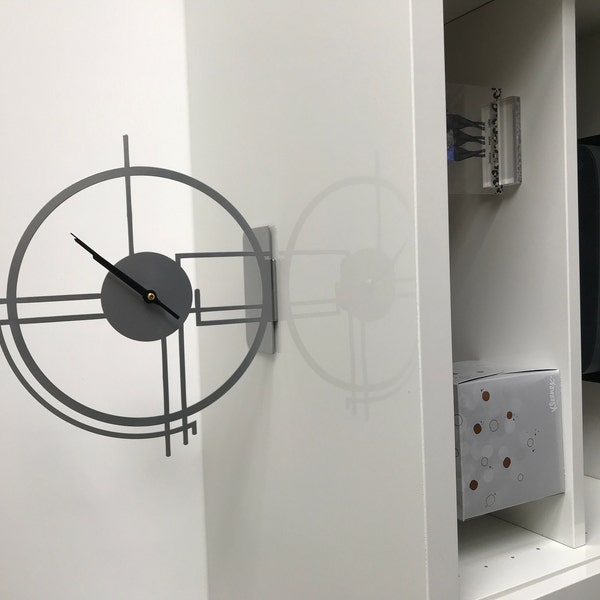 Gold Tabletop Minimalist Lineal Circle Metal Slient Clock, Diameter 9.8 ...