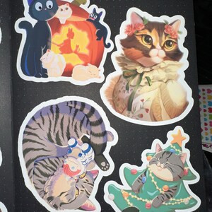 Floral Cat Sticker/ Waterproof Sticker/ Weatherproof/ Cute Sticker - Etsy