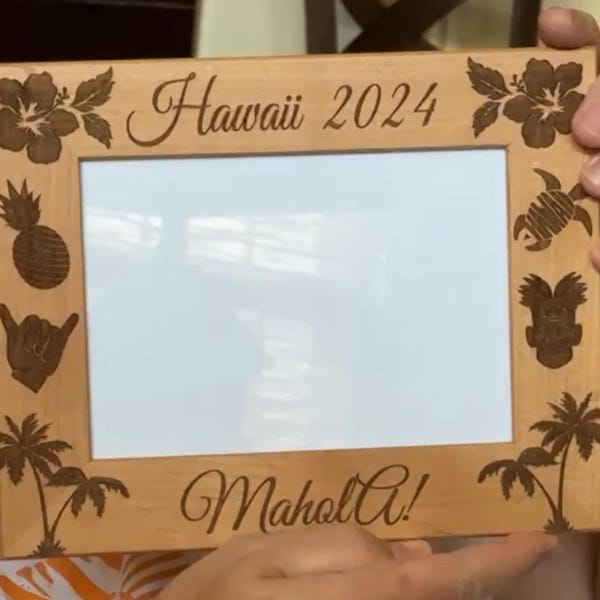 Hawaii Picture Frame 5x7 Vacation Custom Laser Engraved Frame - Etsy