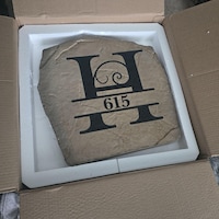 Monogram Last Name Rock - Engraved Stone - Personalized - Garden Stone ...