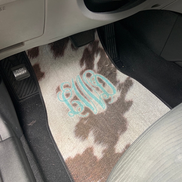 Cow Hide Print Car Mats, Personalization Available - Etsy