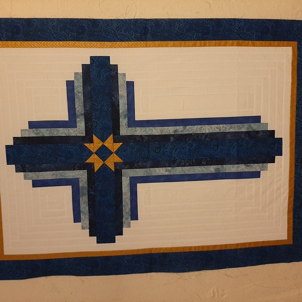 Log Cabin Cross - Guiding Star - Wall Hanging: 31 In. X 43 In.- PDF ...