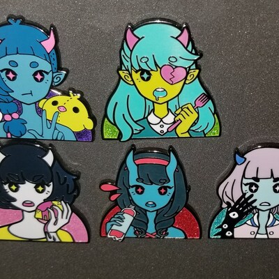 Demon Girl Heartbreaker Enamel Pin - Etsy