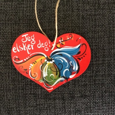 Norwegian Rosemaled Heart Jeg Elsker Deg Ornament - Etsy