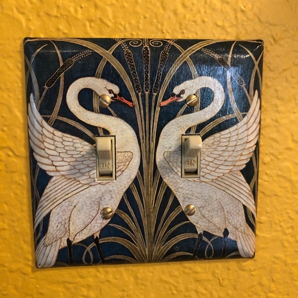 Vintage Art Nouveau Swans Home Decor Electric Light Switch Plate Cover ...