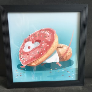 Donut Rat 8x8 Inch Cute Pet Rat Art Print - Etsy