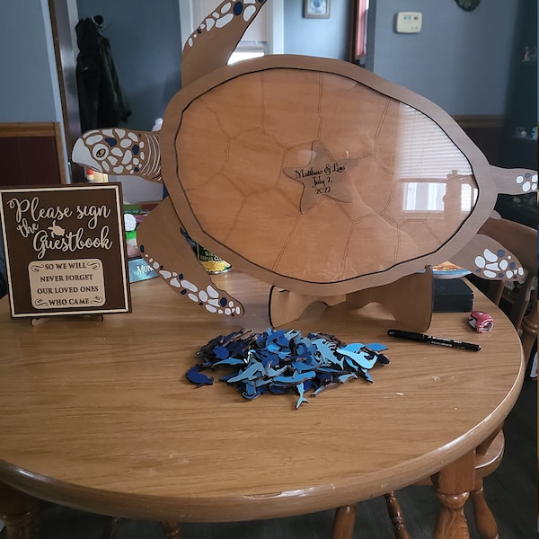 Sea Animals Wedding Guest Book Alternative Drop Box Wedding Guestbook ...