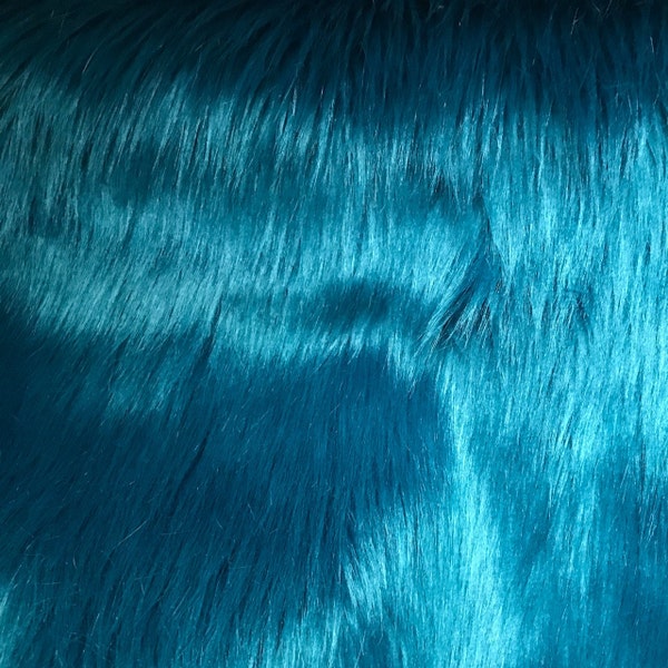 Eden DARK TEAL GREEN Shaggy Long Pile Soft Faux Fur Fabric for Fursuit ...
