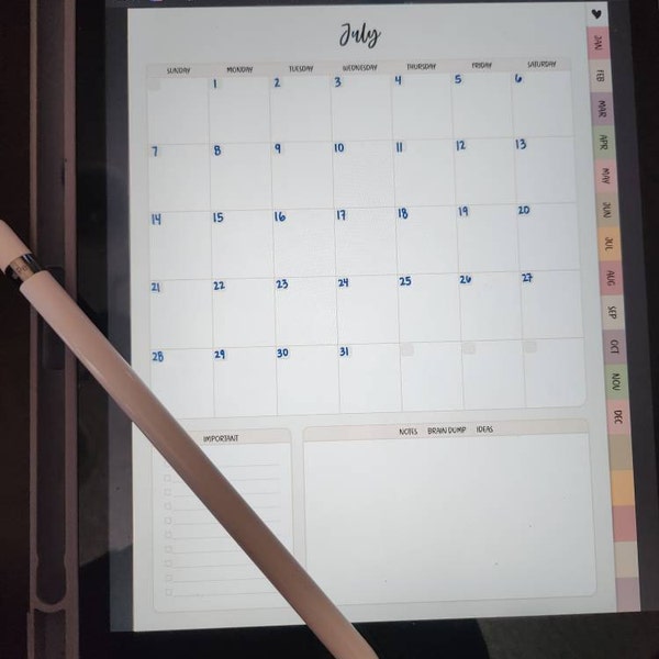 Undated Goodnotes Planner, Monthly Digital Planner, Goodnotes Template ...