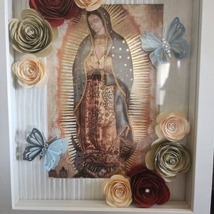 Godparents Proposal Shadow Box With Rosary Godparents Gift With Virgin ...