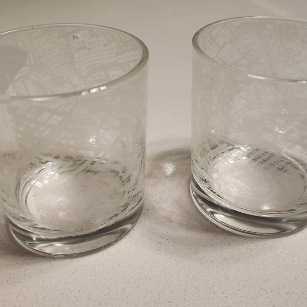 Urban City Map Glasses, Custom City Map Rocks Glass, Step Father Gift ...
