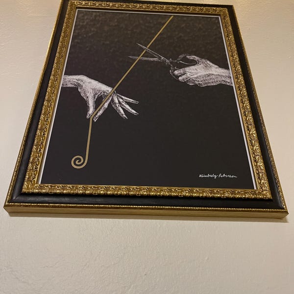 Thread of Life Ancient Greek Mythology Art Print, Gold Foil Embellished ...