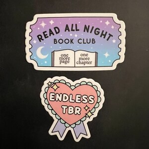 Read All Night Book Club Sticker Bookish Stickers Gifts for Readers ...