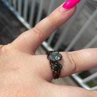 Nature Inspired Leaf Ruby Ring Set Black Gold Branch Twig Lab Ruby ...