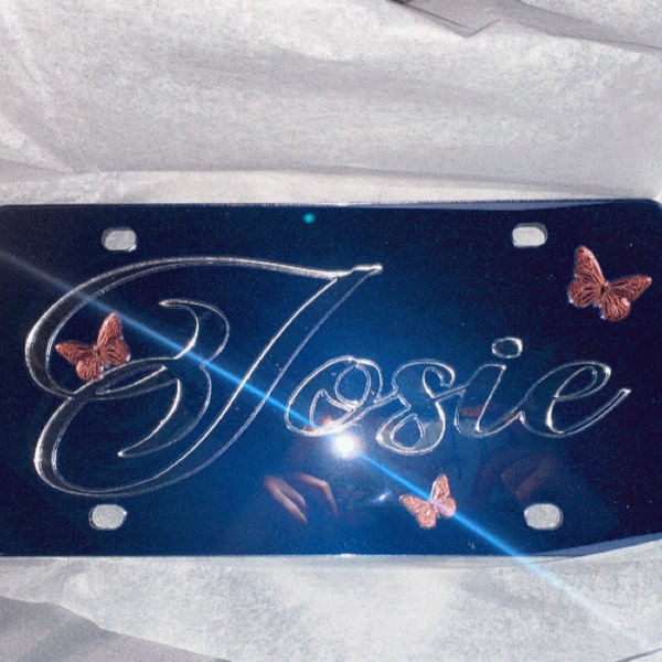 Butterfly License Plate This is A Sample! We Can Put Any Name on It - Etsy