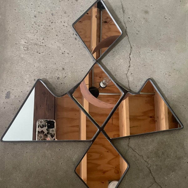 Owl Cave Wall Mirror Geometric / Handmade Wall Mirror Diamond Mountain ...