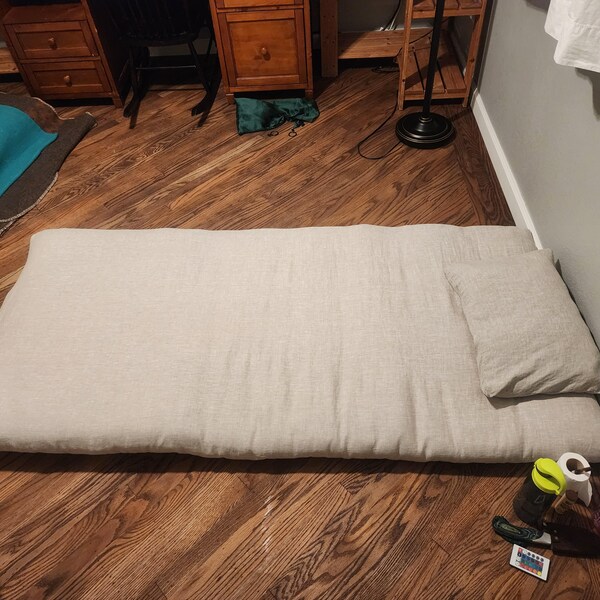 Hemp Linen Shikibuton Mat 3” Thick Organic Mat With Hemp Fiber Filler ...