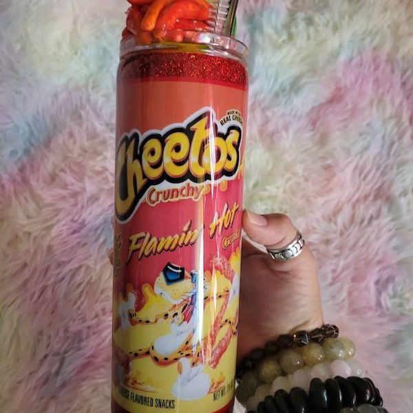 Hot Cheetos, Stainless Steel Skinny Tumbler, Red Glitter or Plain Red ...