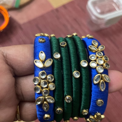 Silk Thread Indian Bangles Set - Etsy