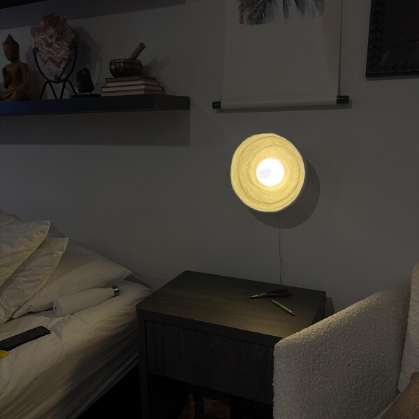 Round Wall Sconce - Clay Round Wall Light, Ceramic Led Wall Sconce ...