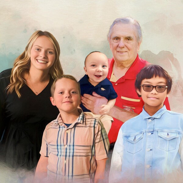 Custom Memorial Drawing, Add Deceased Loved One, Family Portrait ...