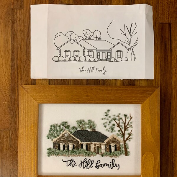 Custom Embroidery Home Portrait Pattern Embroidery House PDF Pattern ...