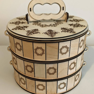 Wooden Circle Box Ready Vector for Glowforge SVG, Gift Box Laser File ...