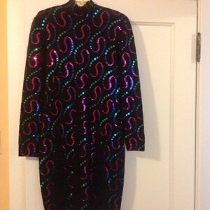 Vintage Gibi Roma Slinky Black Floral Pleated Mid Length Dress | Etsy