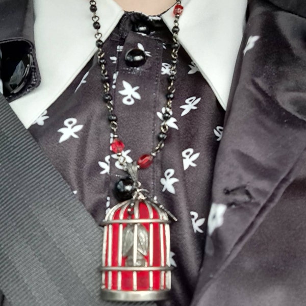 BEX Gothic Punk Rock Spike Collar Black and Silver Grunge Beaded ...