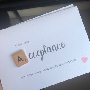 Wedding Acceptance Card - Acceptance Card - Wedding Invite RSVP - Reply ...