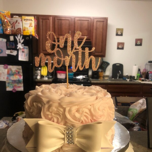 One Month Cake Smash Cake One Month Decor 1 Month Old 1 Month Cake ...