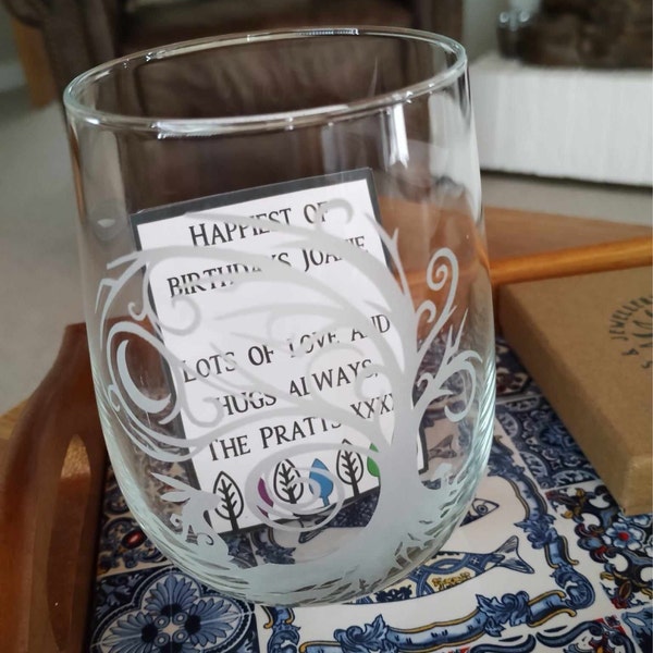 Ocean Life Etched Glasses, Marine Life Wine Glass, Coral Reef Glass ...