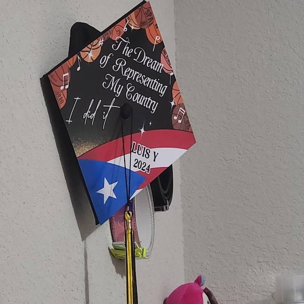 Personalized Puerto Rico Grad Cap Topper Para Mi Familia, Custom Flag ...