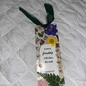 Full Custom Quote Pressed Flower Bookmark Unique Bookish Gift - Etsy