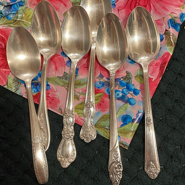 Vintage Spoons Silverplate Teaspoons Antique Silverware Silver Plated ...