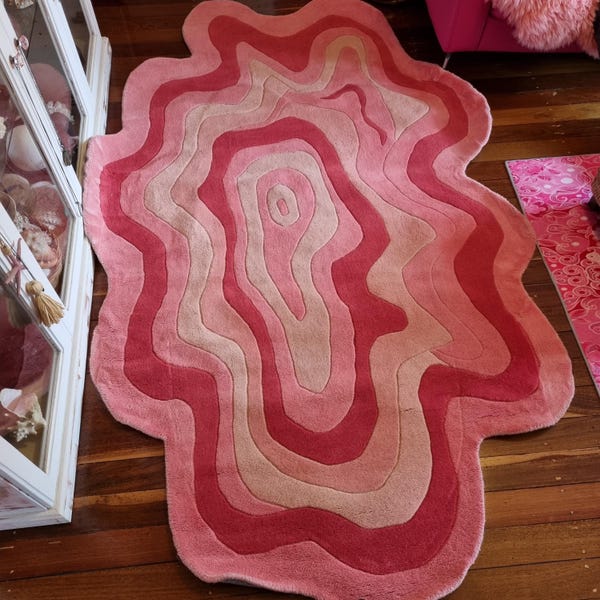 Irregular Shaped 5x7 Hand Tufted Rug for Living Room Kids Bedroom ...