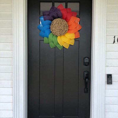Rainbow Wreath, Pride Wreath, Rainbow Door Decor, Pride Door Decor ...