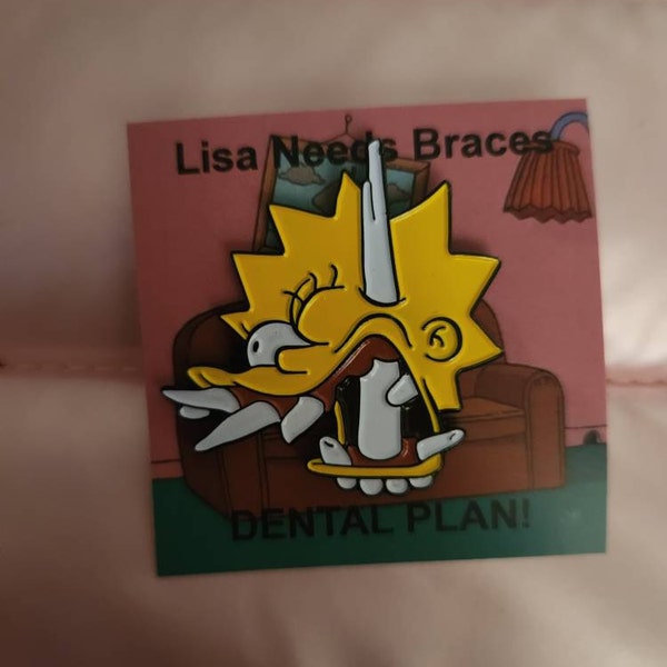 Lisa Needs Braces 1.5" Simpsons Soft Enamel Pin - Etsy