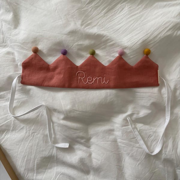 Number and Star Custom Linen Crown for Kids & Children's Birthday ...