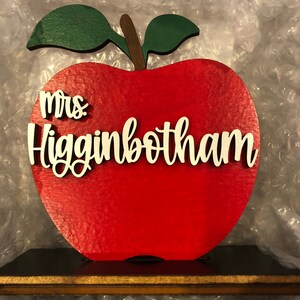 Personalized Apple Name Plate Teacher Name Plate Back to - Etsy