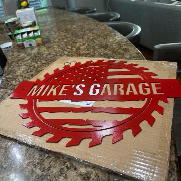 Personalized Metal Garage Sign, Custom American Flag Sign, Custom ...