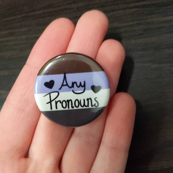 Gender Apathetic Pride Flag Pronoun Pin Back Button| They/them | Any ...
