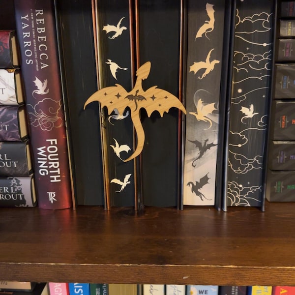 Wooden Dragon Bookshelf Decor Accessory /bookish Merch/gift for Book ...