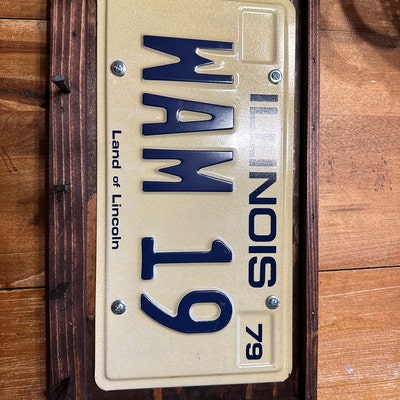Custom Rustic Empty Wood License Plate Display Frame With Key Hooks ...